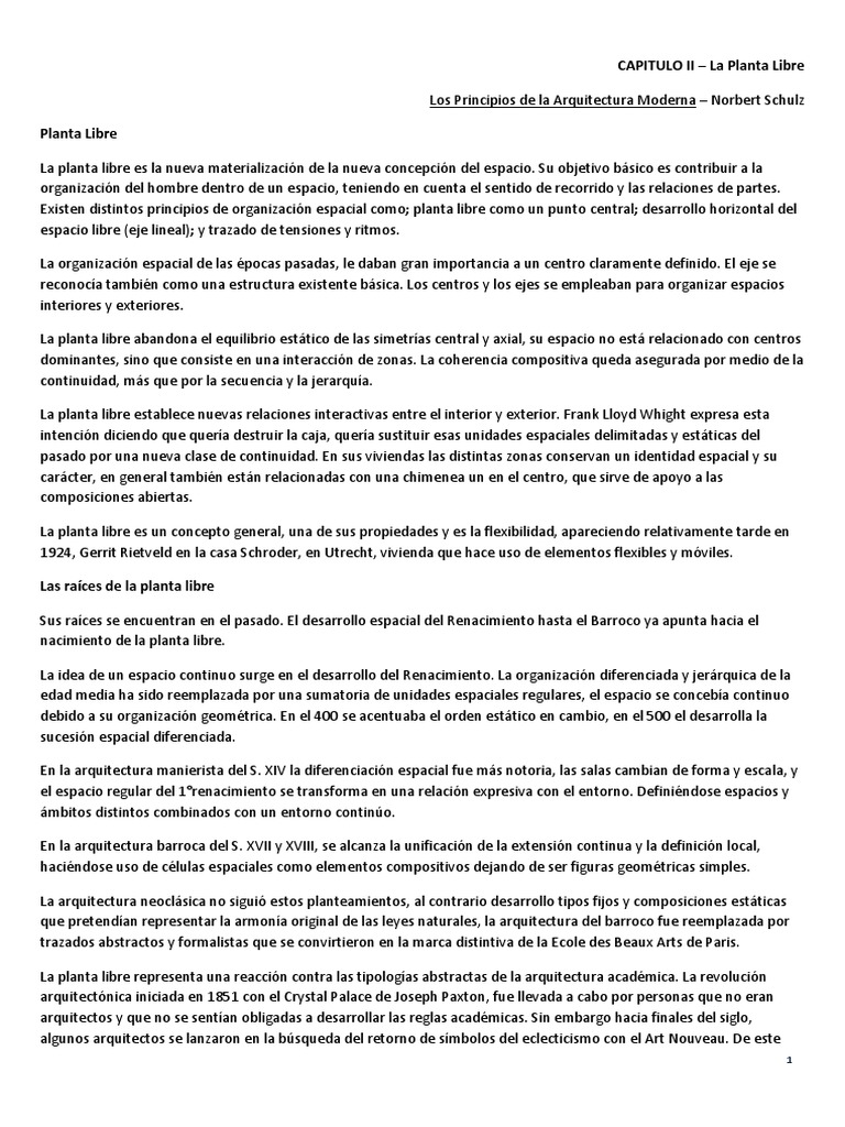Capitulo II - La Planta Libre | PDF | Espacio | Urbanismo