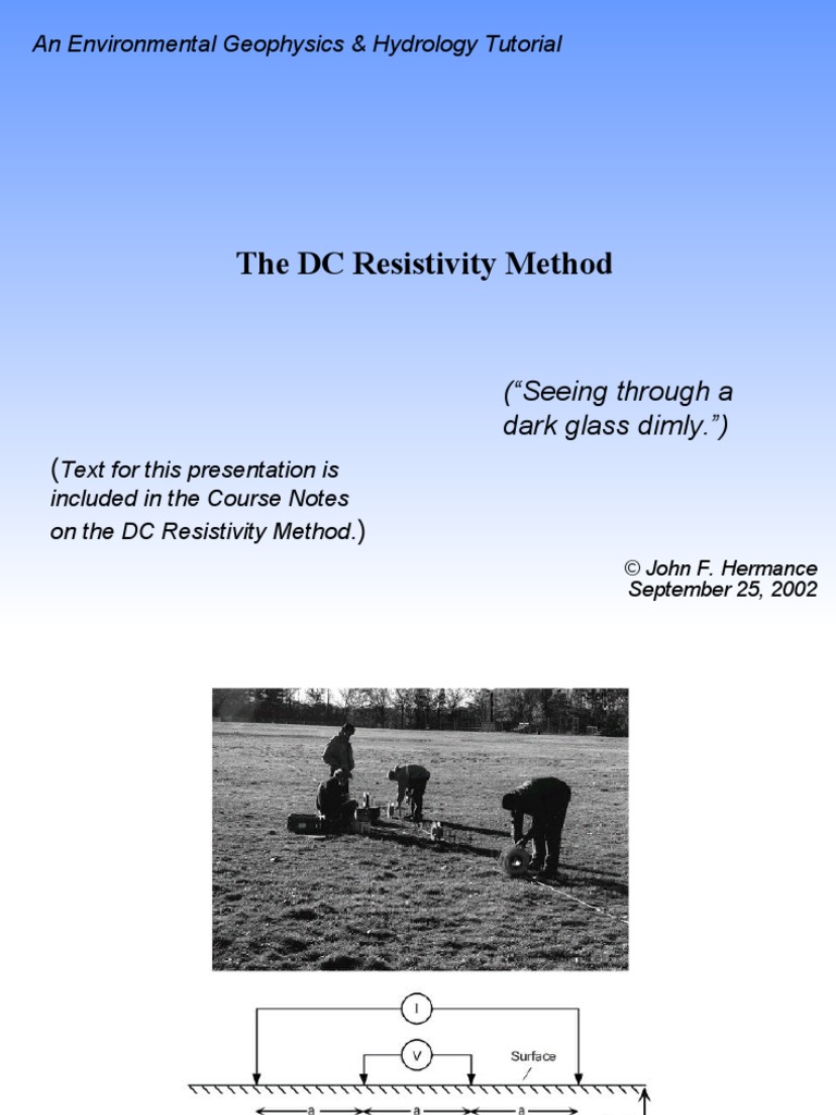 The DC Resistivity Method: An Environmental Geophysics & Hydrology ...