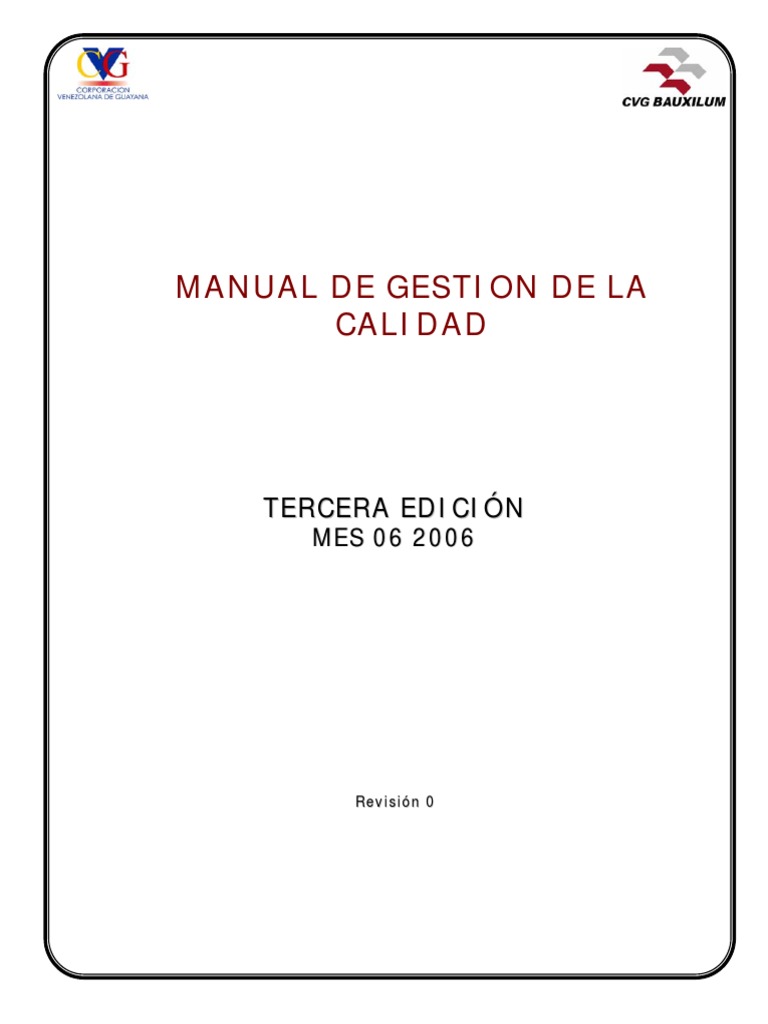 Manual de La Calidad | PDF | Gestión de la calidad | Calidad (comercial)