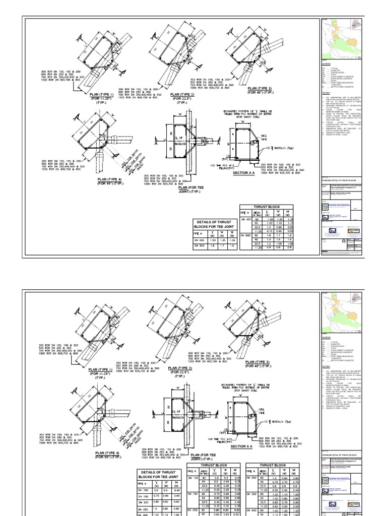 Standard Details of Thrust Blocks | PDF | Architectural Design | Architecture
