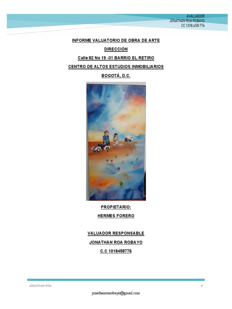 AVALUO OBRA DE ARTE (Jonathan Roa) | PDF | Valor de mercado | Lona