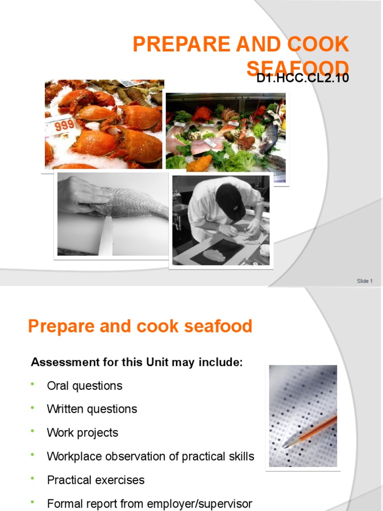 Prepare and Cook Seafood | PDF | Shellfish | Fish And Humans