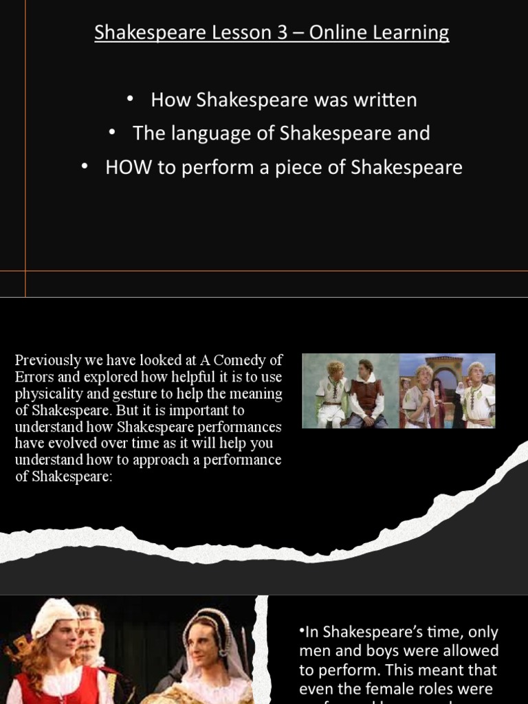 How To Perform Shakespeare Using Clues From The Text | PDF | William ...