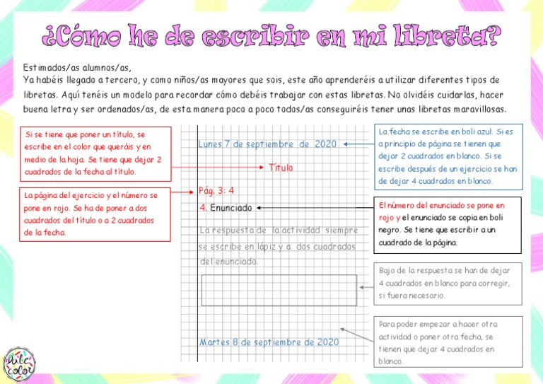 Como Escribir en El Cuaderno | PDF