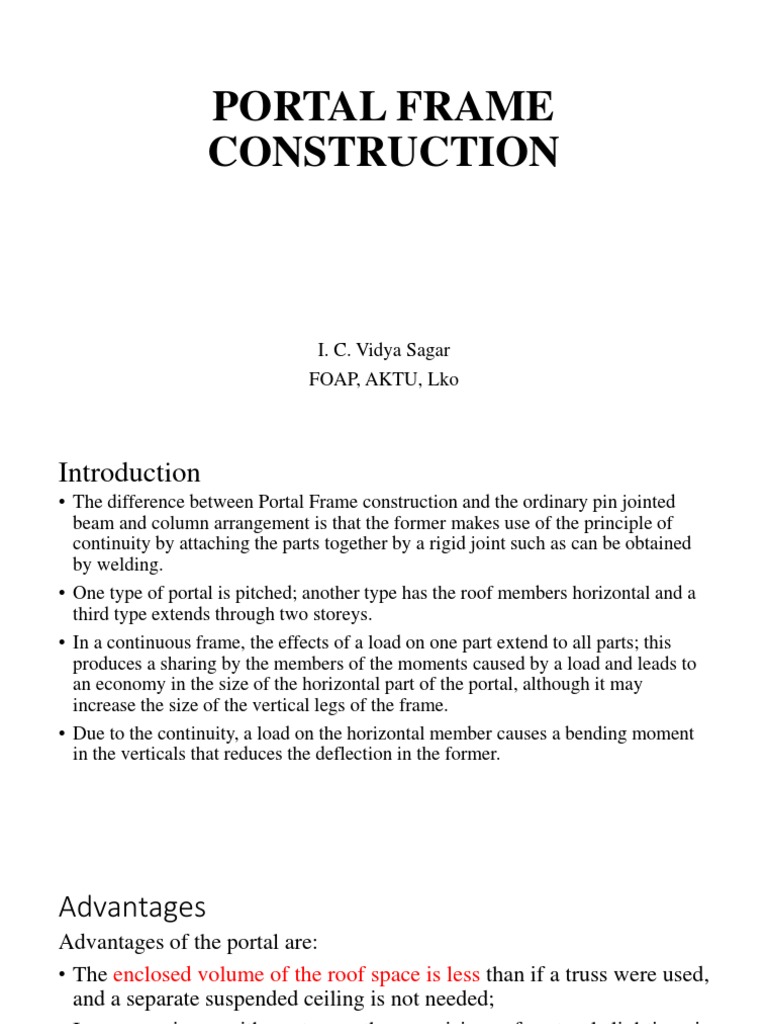 Portal Frames Construction | PDF | Beam (Structure) | Truss