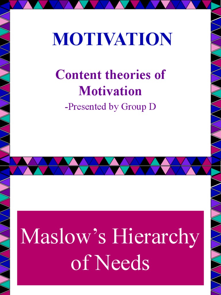Content Theories of MOTIVATION | PDF