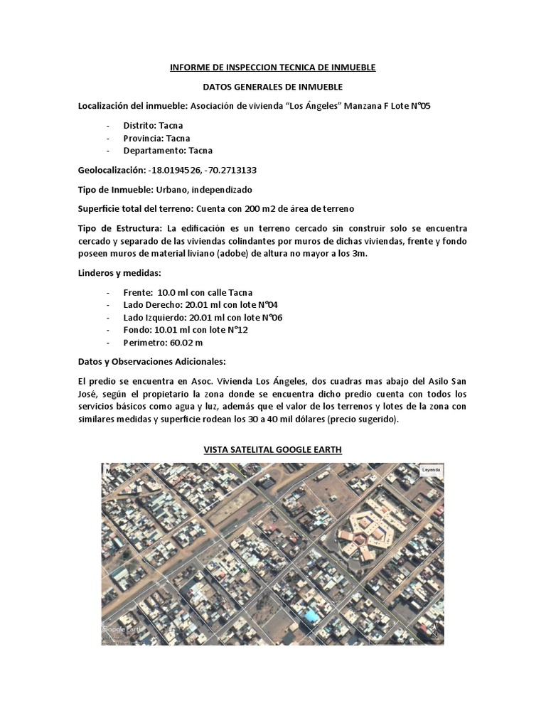 Informe de Inspeccion Tecnica de Inmueble | PDF
