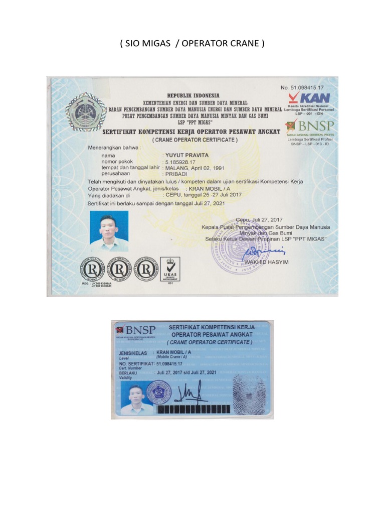 Sio Migas Operator Crane | PDF