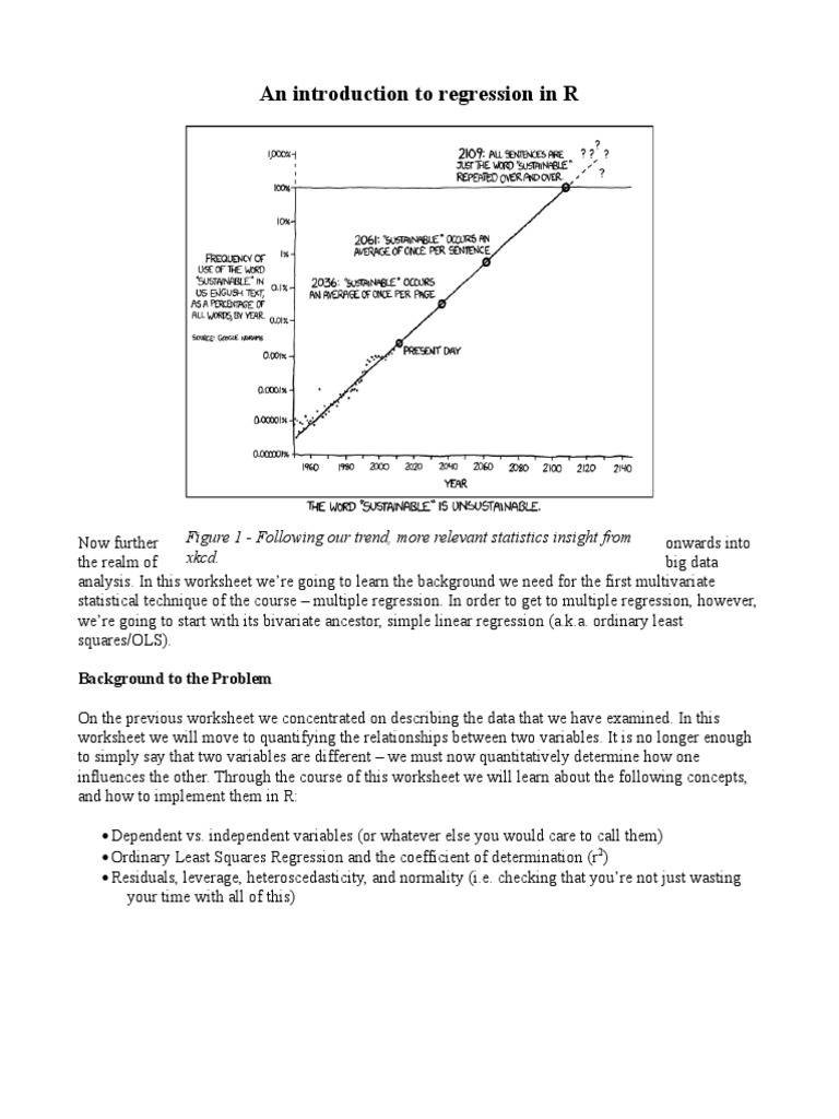 R Regression Exercise 2019 | PDF | Ordinary Least Squares | Regression ...
