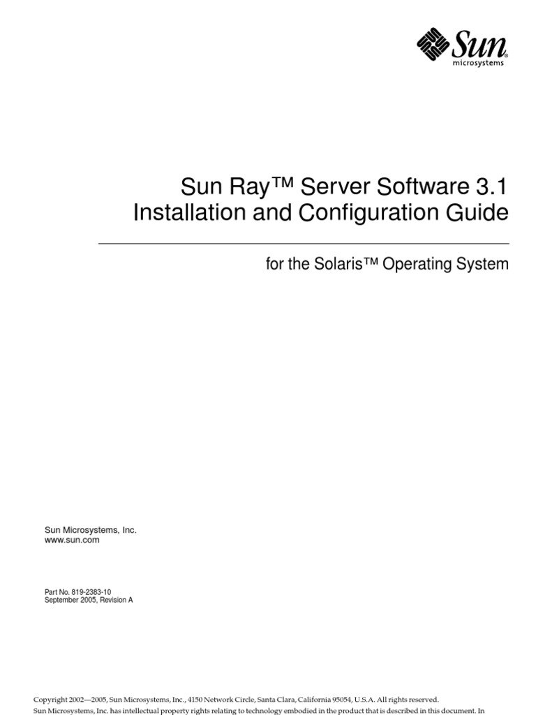 Sun Ray™ Server Software 3.1 Installation and Configuration Guide | PDF | Command Line Interface ...