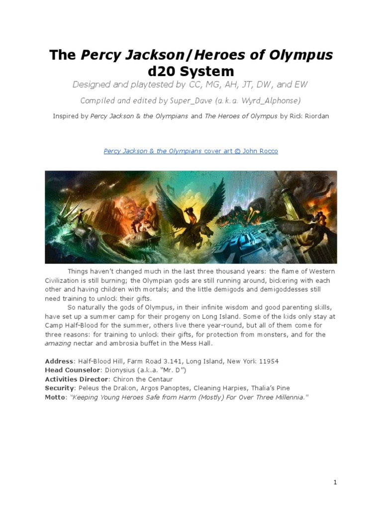 The Percy Jackson - Heroes of Olympus d20 System | PDF | Labyrinth ...