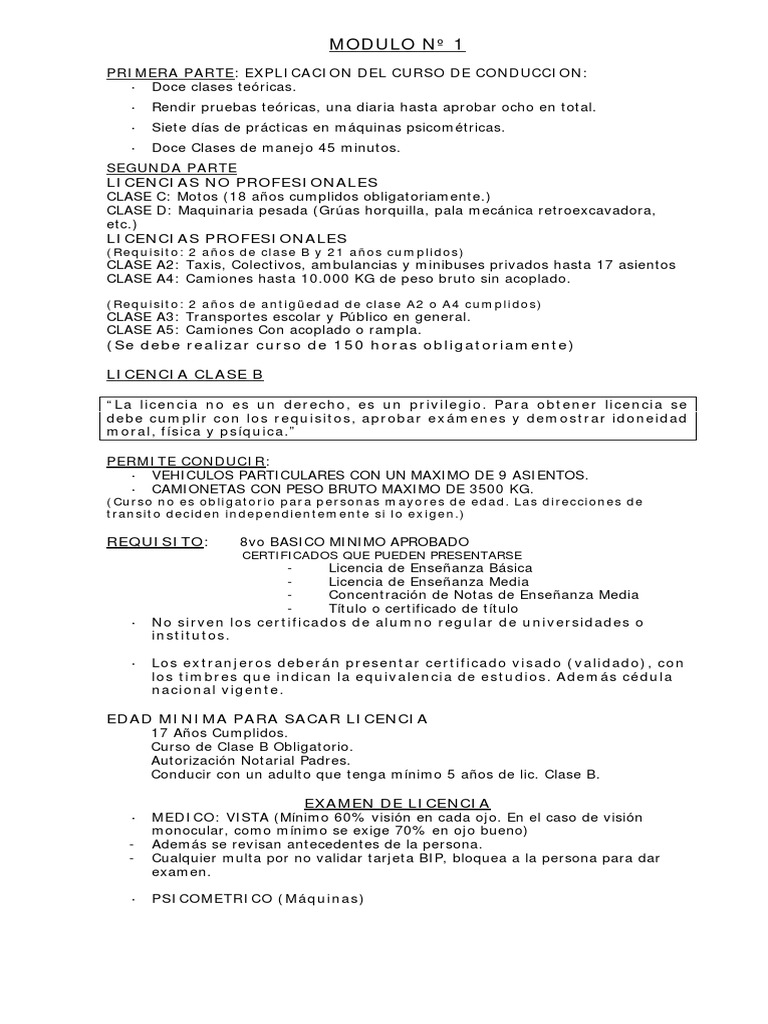 Guia Modulo 1 | PDF | Seguridad vial | Prueba (evaluación)