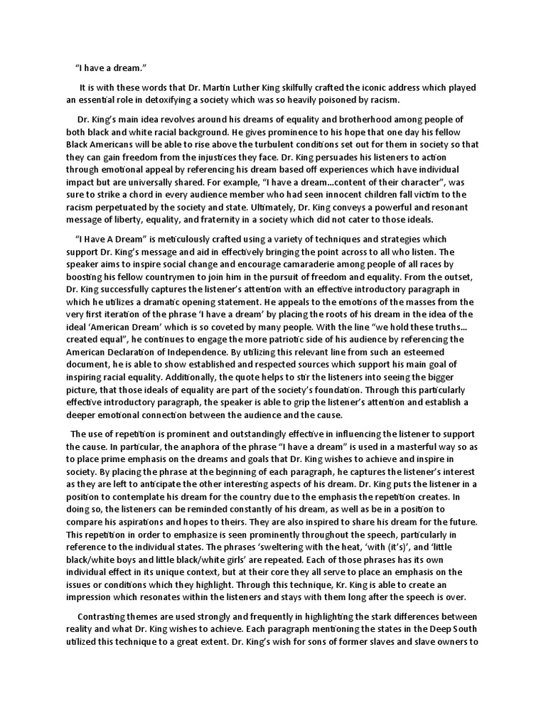 Literary and Figurative Language in The "I Have A Dream Speech" by ...