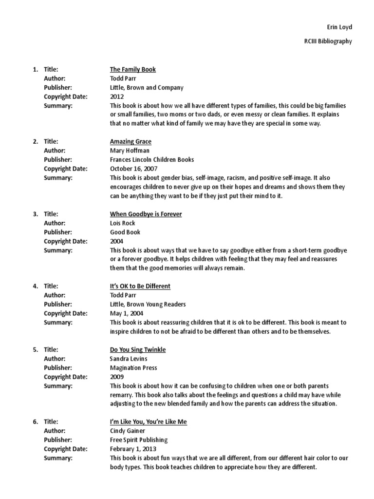 Erin Loyd - RCIII Bibliography | PDF | Family | Society