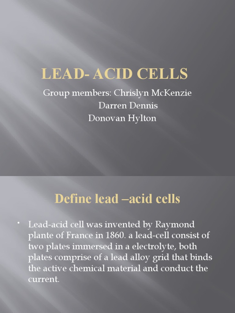 Lead - Acid Cells | PDF