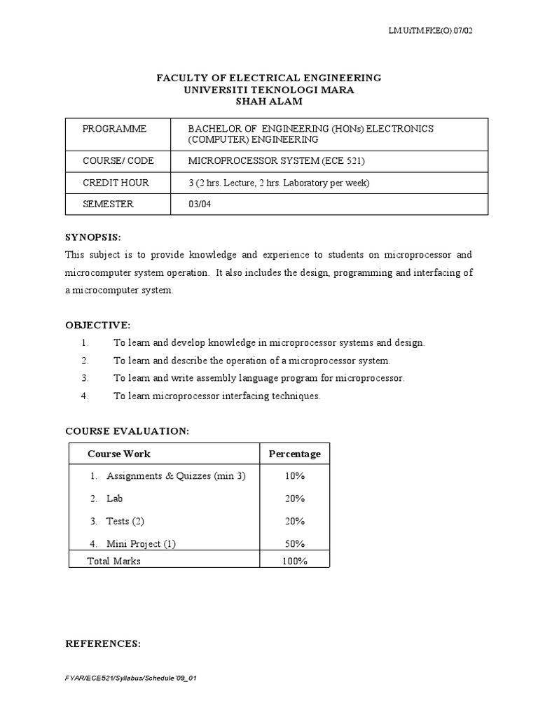 Faculty of Electrical Engineering Universiti Teknologi Mara Shah Alam ...