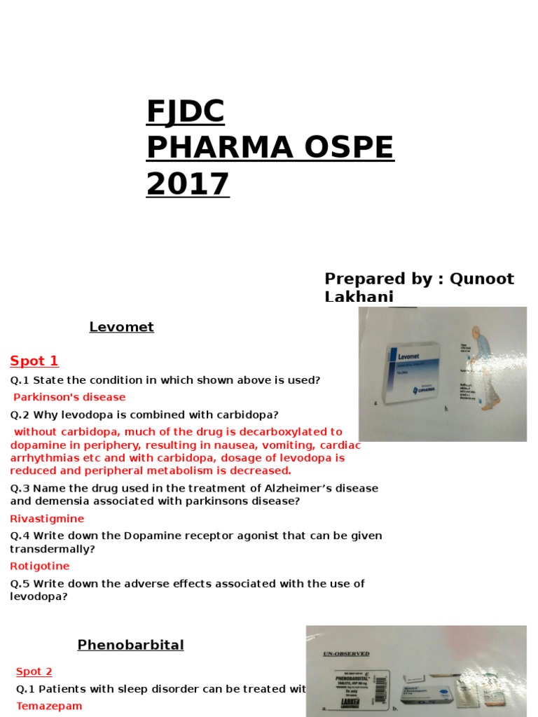 Qunoot Lakhani - Pharma Ospe FJDC | PDF | Benzodiazepine | Drugs Acting On The Nervous System