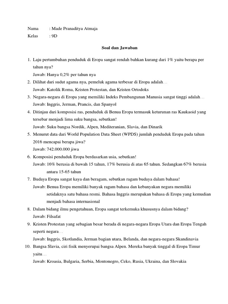 Demografi dan Budaya Eropa 2023 | PDF