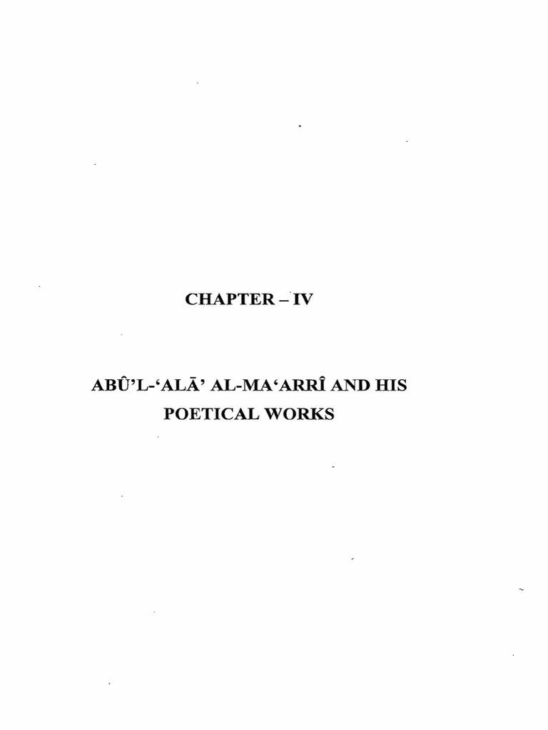 Abu al-Ala al-Ma'arri: Life and Poetry | PDF | Poetry | Heaven