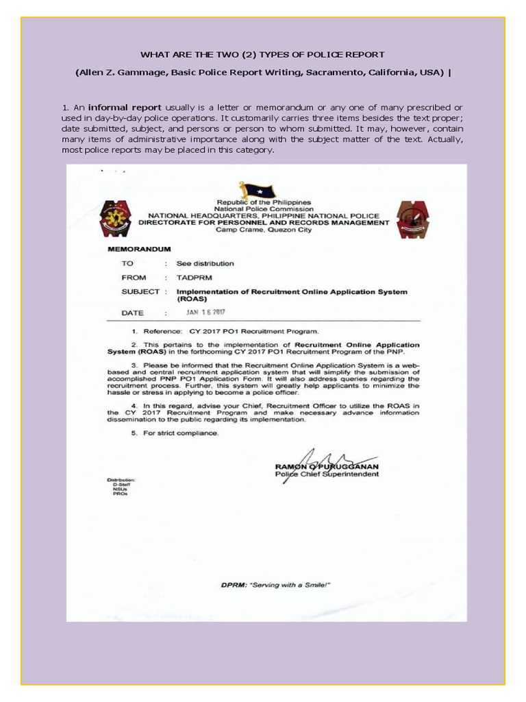 Categories, Ang Types of Police Report Writing | PDF | Police | Business