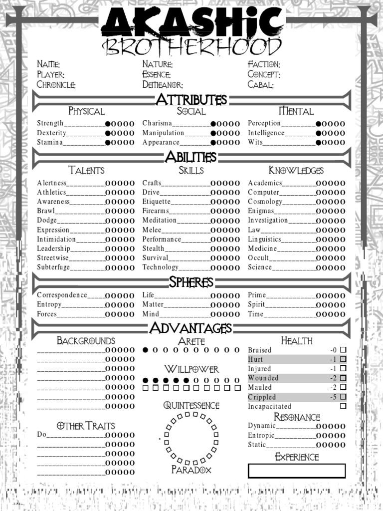 Akashic Brotherhood Revised | Download Free PDF | Role Playing Games ...