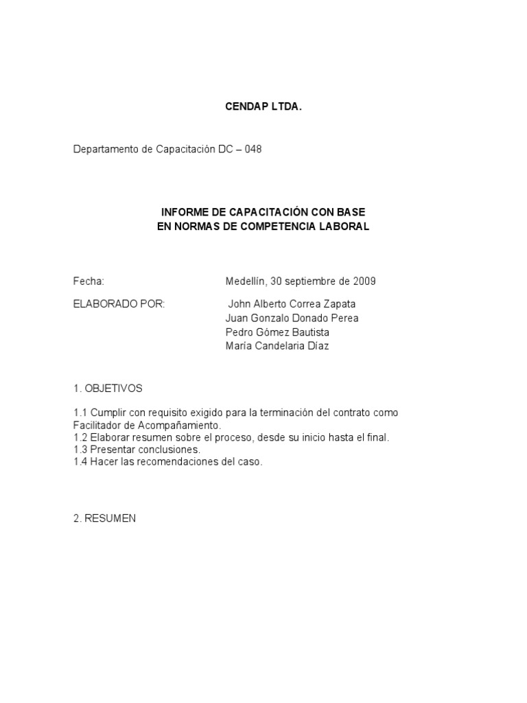 Informe y Sus Partes | PDF