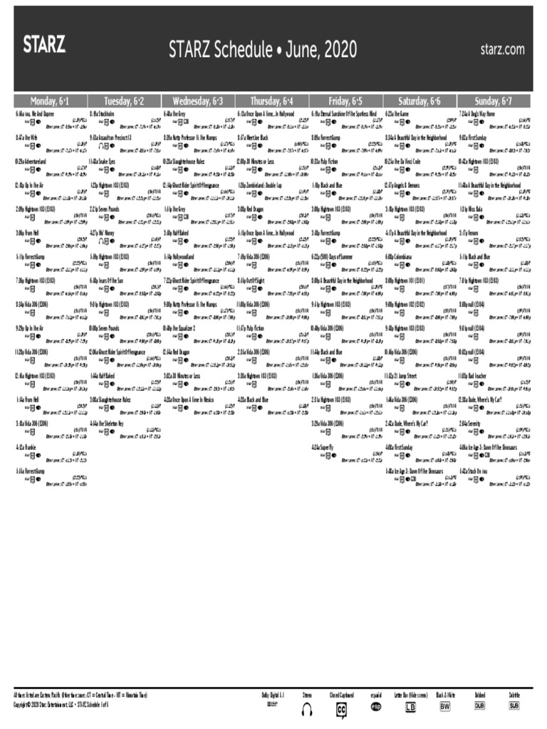 STARZ Schedule 2021 06 | PDF
