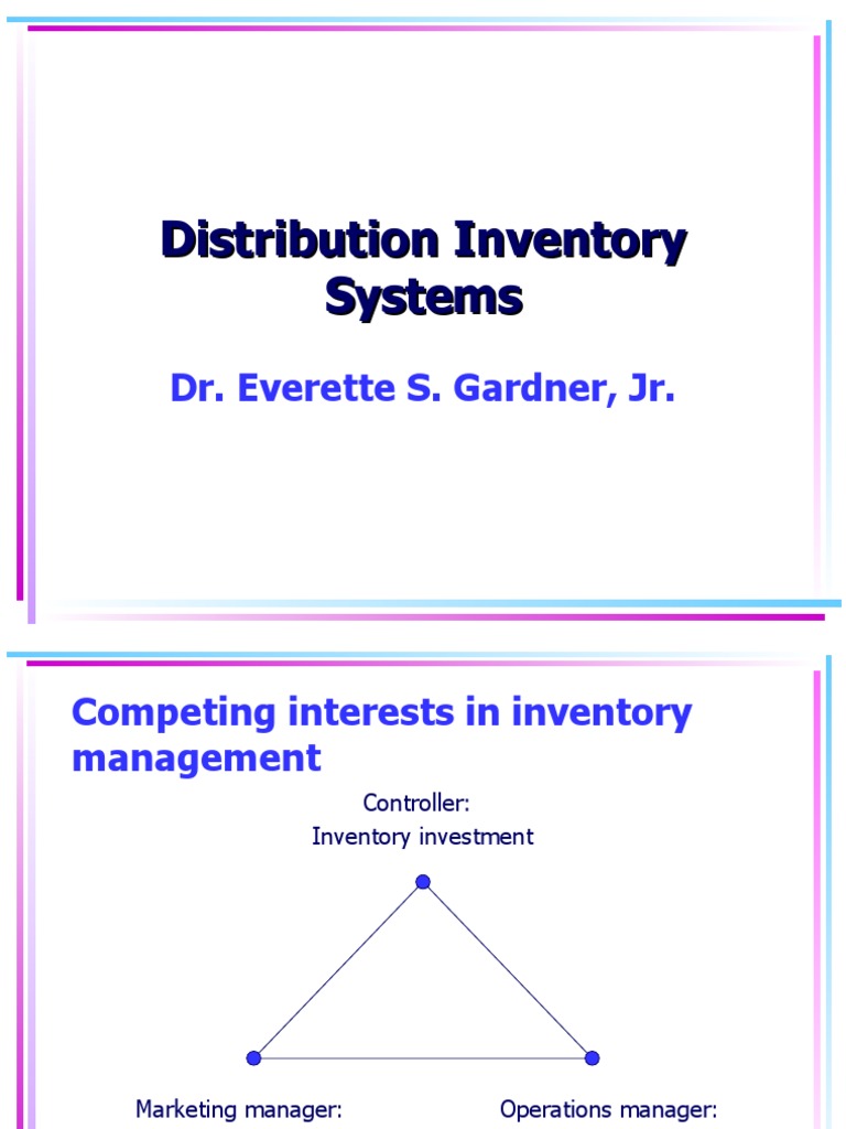 4 Distribution Inventories | PDF | Inventory | Standard Deviation