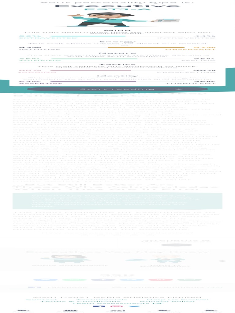 Introduction Executive (ESTJ) Personality 16personalities | PDF | Human ...