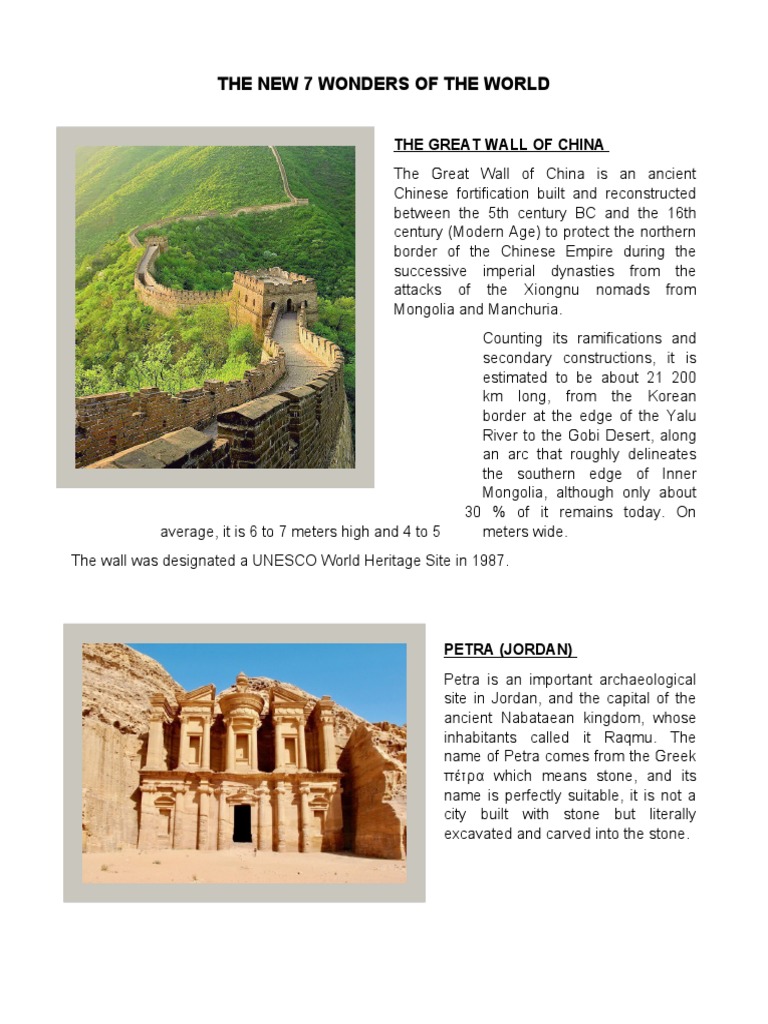 The New 7 Wonders of The World | PDF