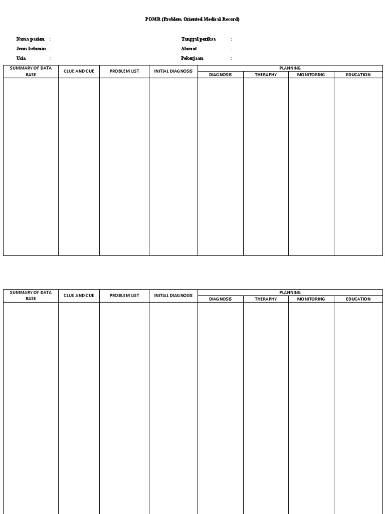 POMR (Problem Oriented Medical Record) | PDF