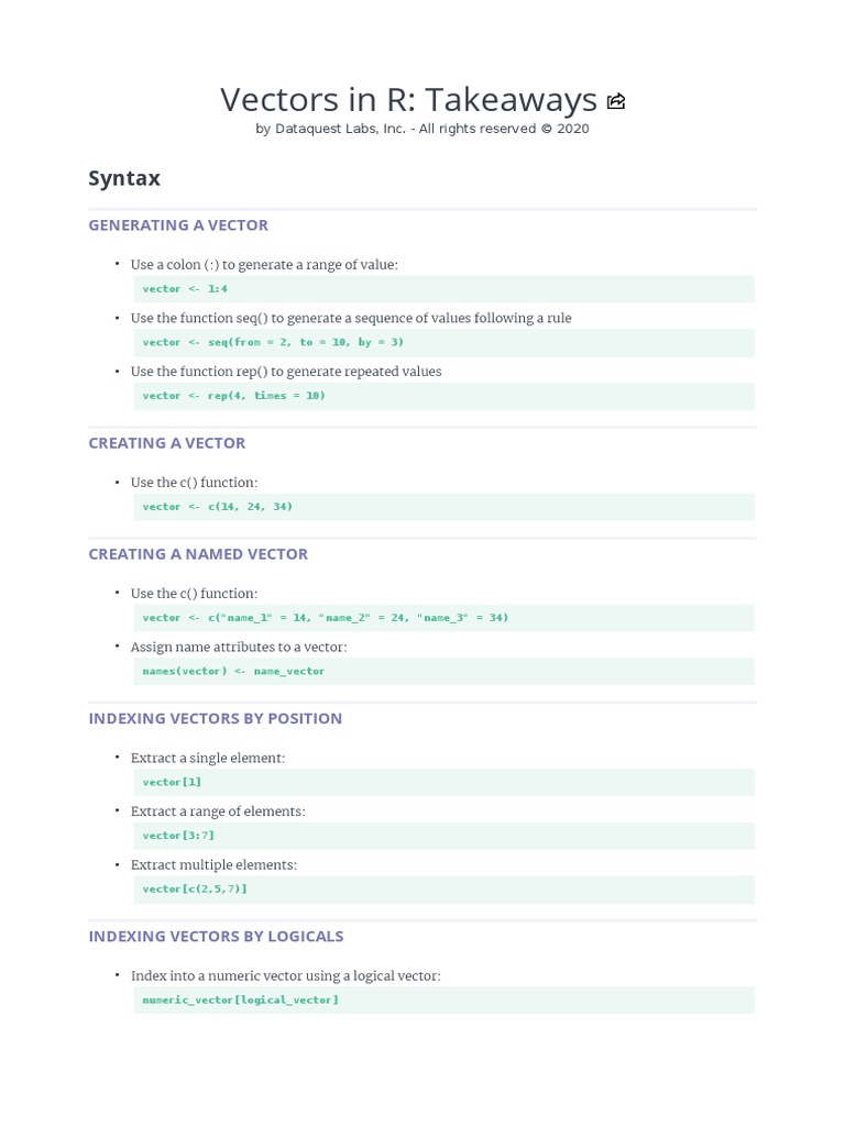 R Vectors | PDF | Computer Programming | Software Engineering