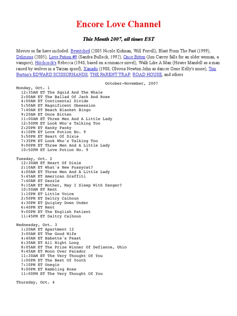 Encore Love, Oct-November 2007 | PDF