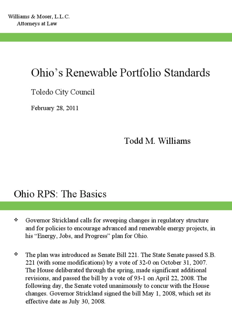 Ohio's Renewable Portfolio Standards | PDF | Renewable Energy ...