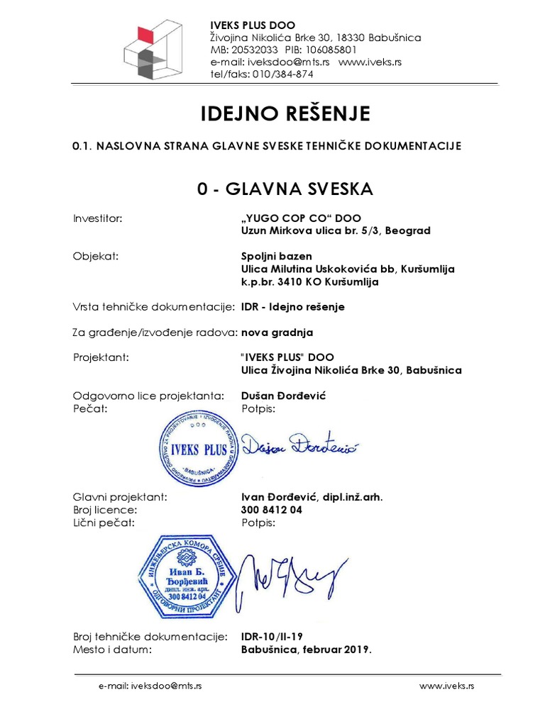 Idejno Resenje Spoljnog Bazena | PDF