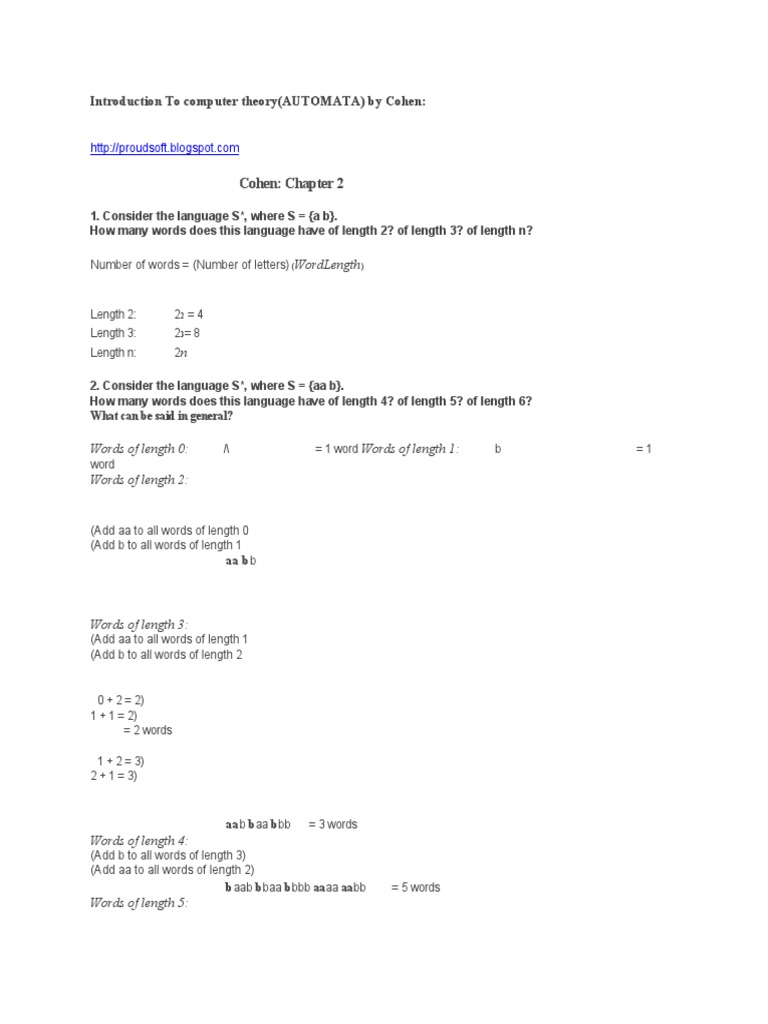 Chapter 2 Solutions | PDF | String (Computer Science) | Theoretical Computer Science