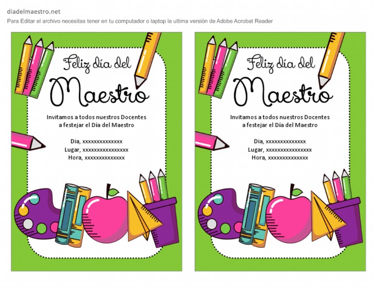 Invitaciones Dia Del Maestro 1 Pdf