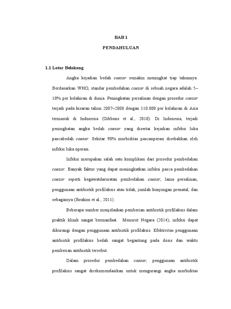 FIX Perbedaan Kejadian Infeksi Luka Operasi Sectio Caesar Pada ...