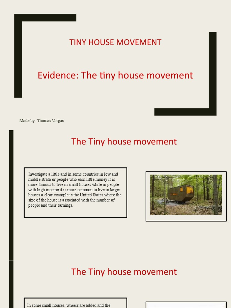 Evidence: The Tiny House Movement | PDF