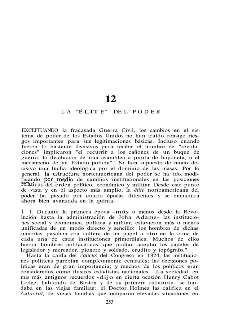 Mills Wrigth - La Elite Del Poder | PDF | Élite | Democracia