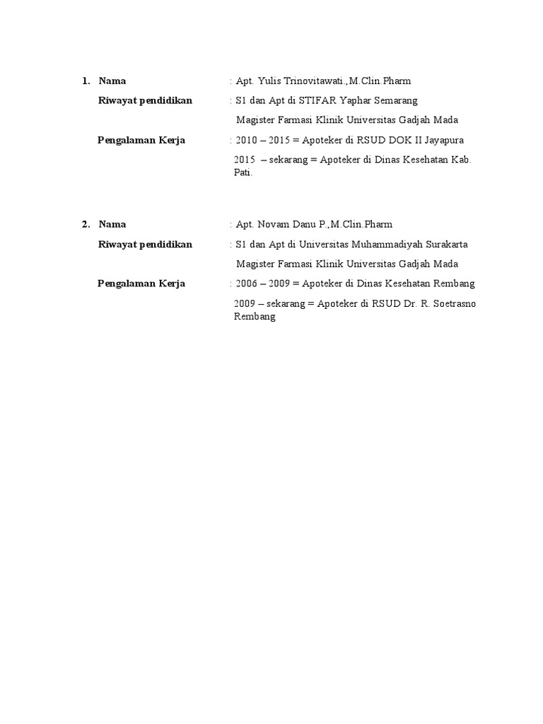 Cv Pemateri Webinar Pdf