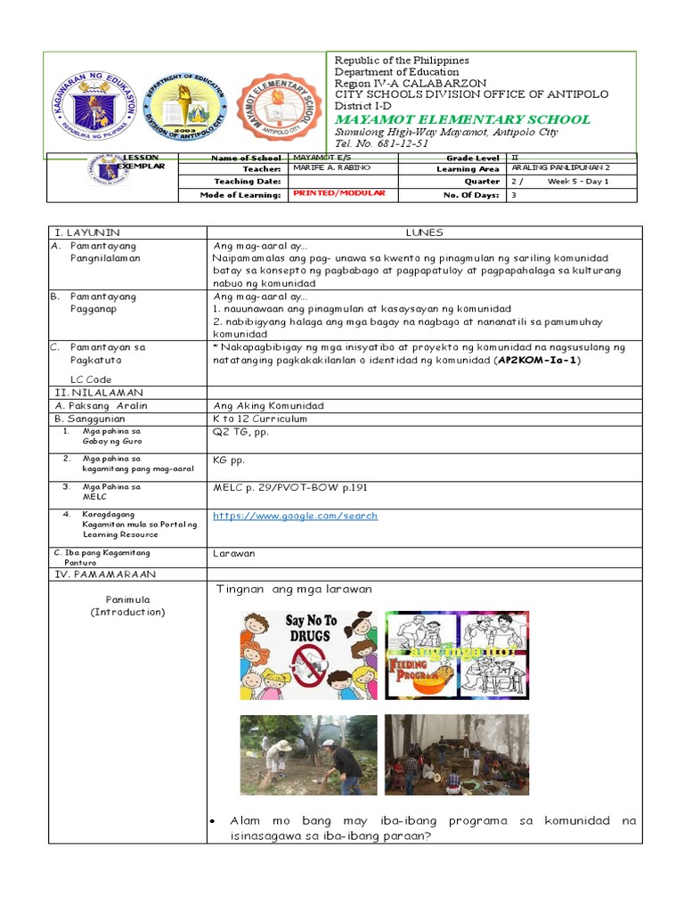 q2 AP 2 Lesson Exmplar Week 5 | PDF