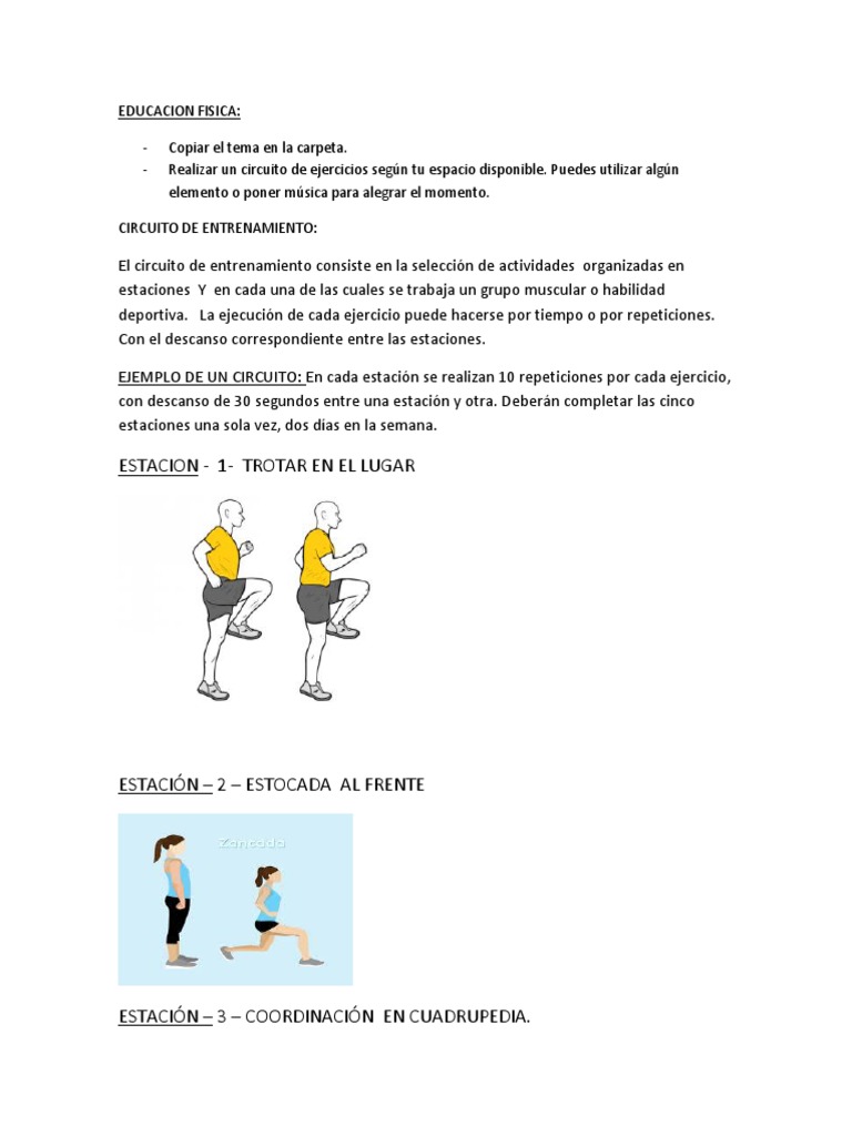Educacion Fisica Circuito | PDF