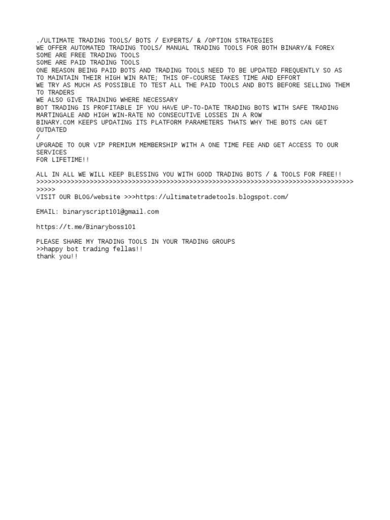 Ultimate Trading Tools Info | PDF