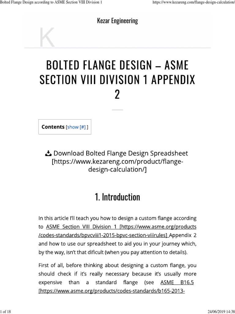 ASME VIII Flange Design Guidelines | PDF | Plumbing | Mechanical ...