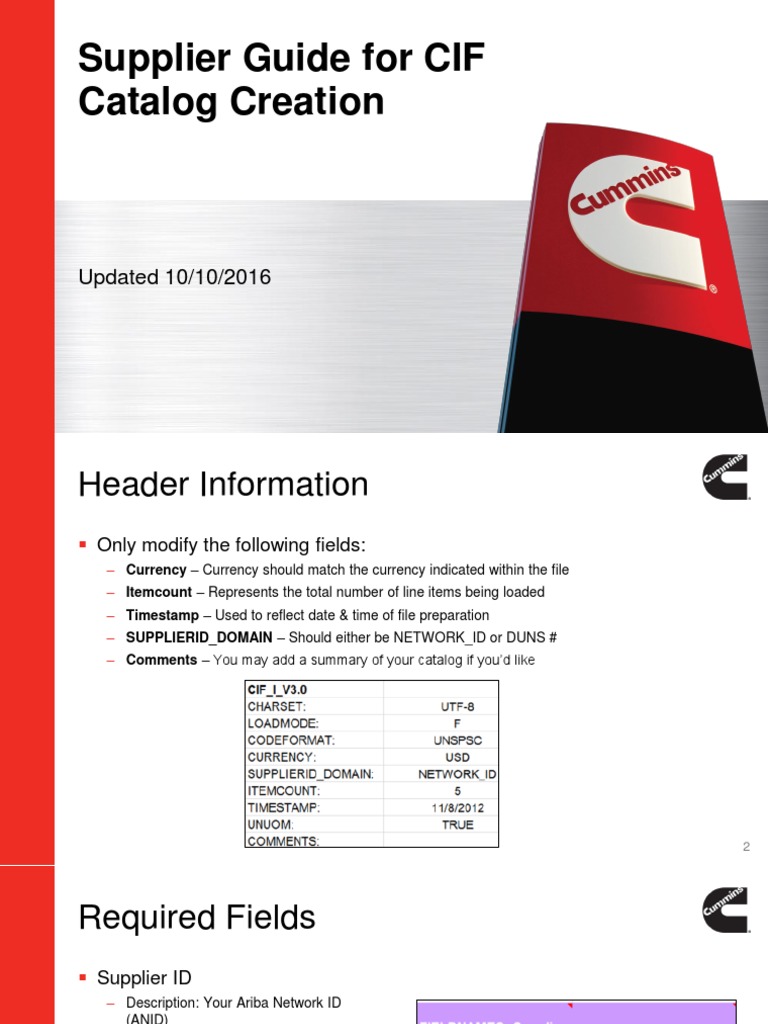 CIF Catalog Creation Instructions | PDF | String (Computer Science ...