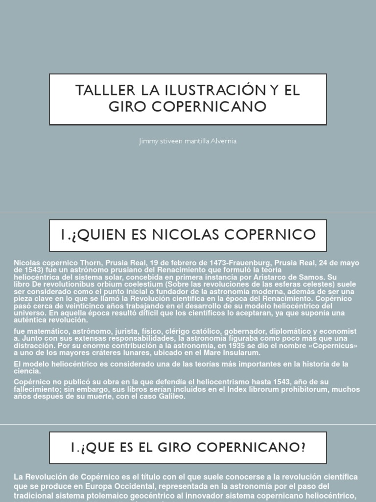 Giro Copernicano y su Impacto Filosófico | PDF | Filosofía moderna ...