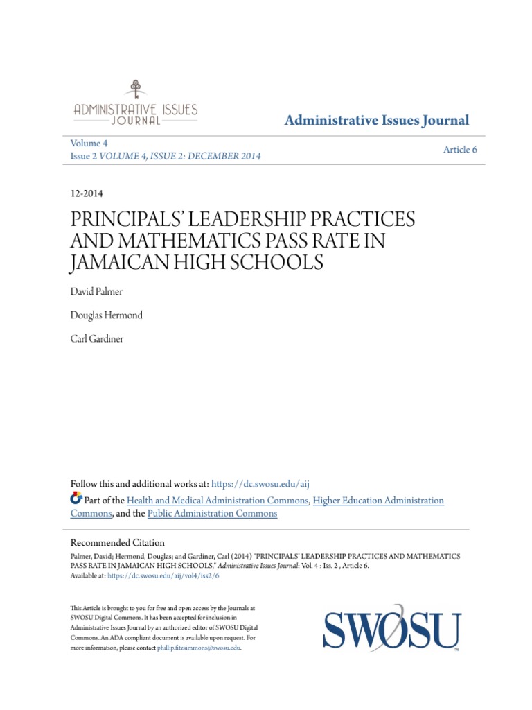 Administrative Issues Journal | PDF | Leadership | Teachers