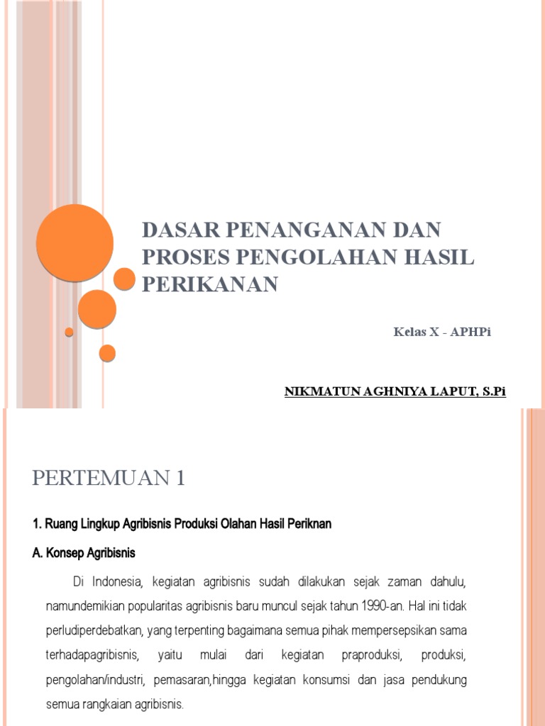 Dasar Penanganan Dan Proses Pengolahan Hasil Perikanan | PDF