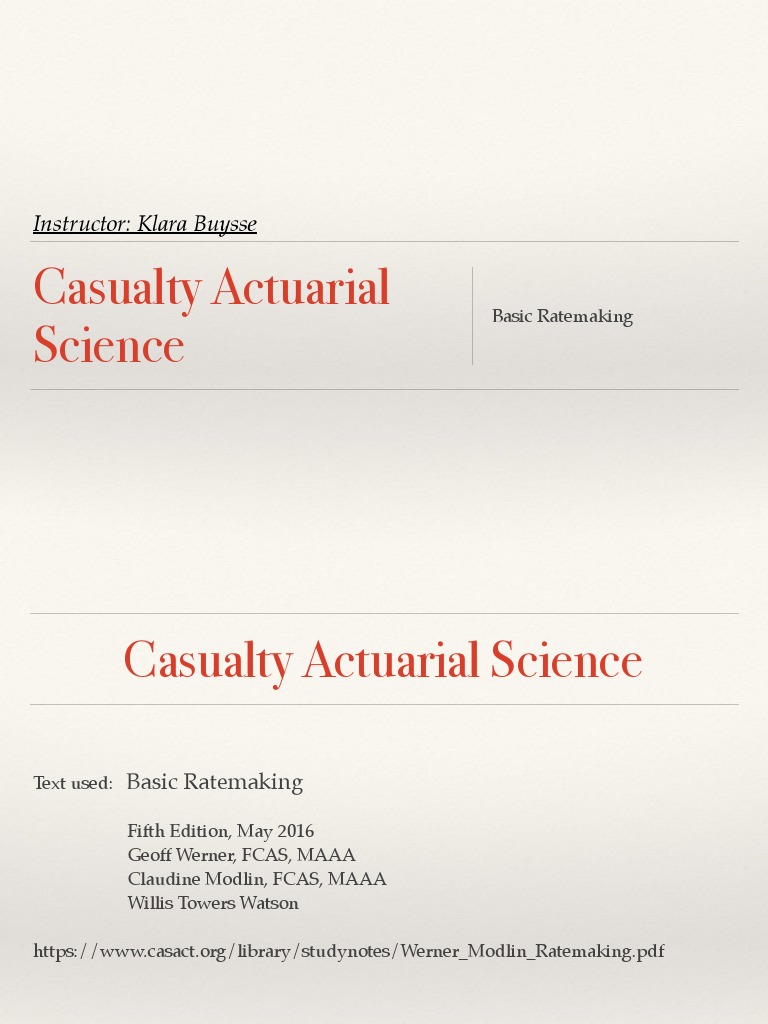 Basic Ratemaking - Chapter 2 | PDF | Home Insurance | Deductible
